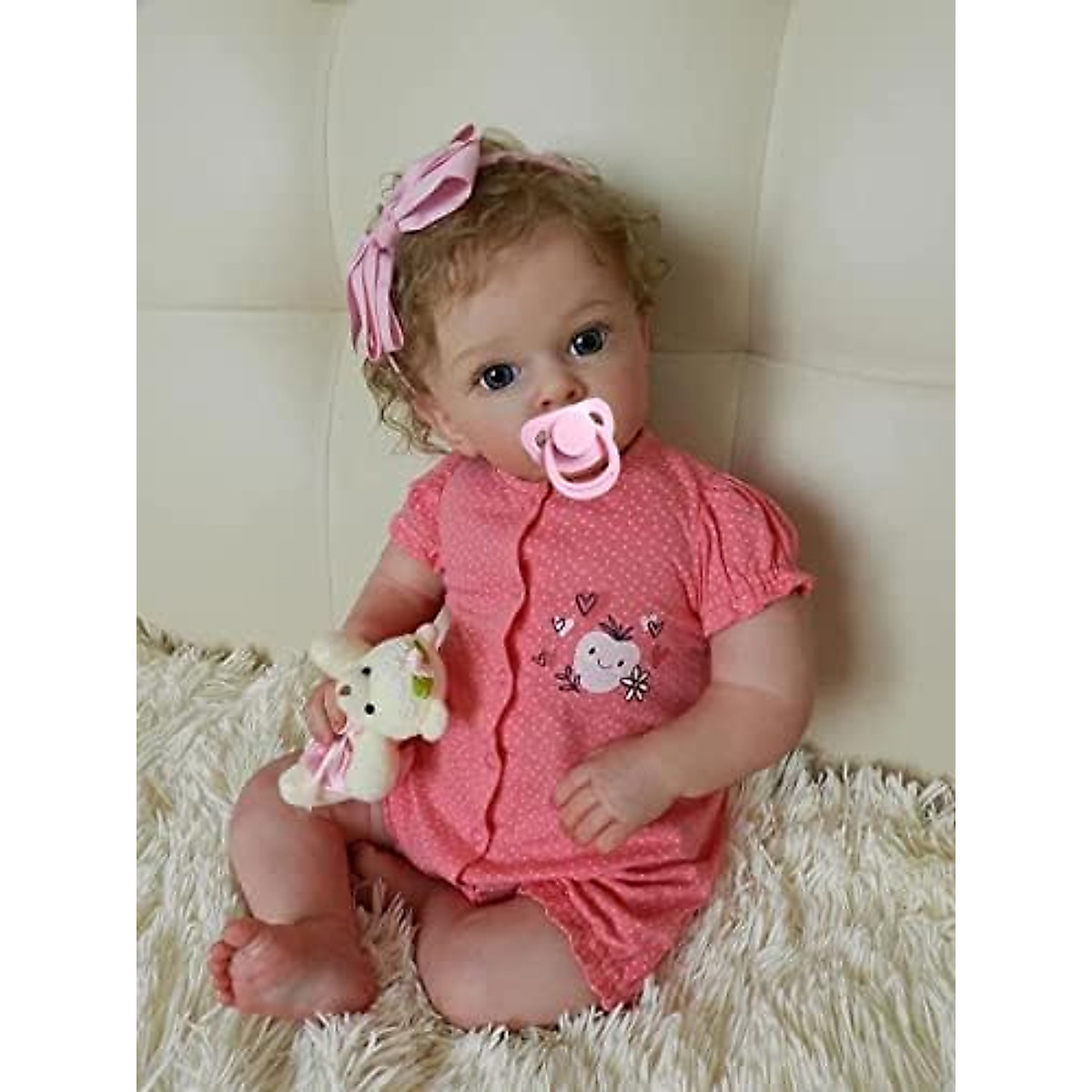 Angelbaby Reborn Realistic Baby Girl Dolls 24inch Pretty Silicone Real Toddler Dolls Life Life Soft Cloth Body Newborn Bebe Reborn Child with Blue Eyes for Girls
