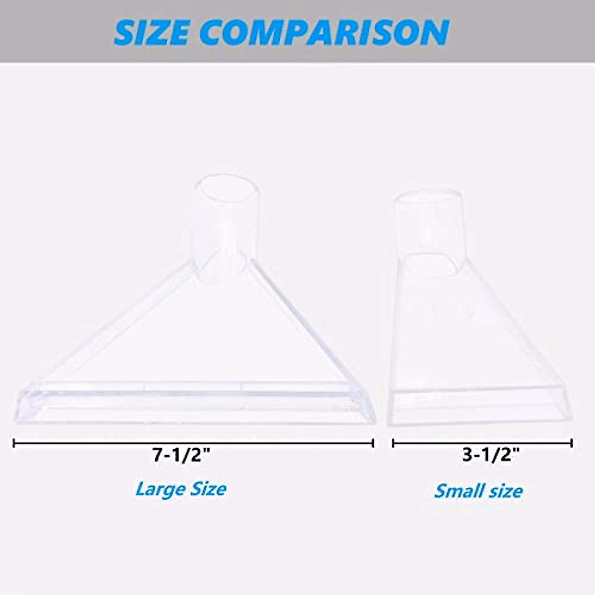 Happy Tree Universal Fits All Shop Vacs Clear Extraction Accessory Nozzle with 1-1/4" &1-7/8" & 2-1/2" Adapters for Auto Detailing, Shop Vac Extractor Attachment for 1-26 Gallon Wet Vacuum Cleaners