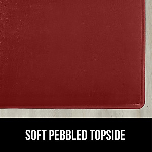 Gorilla Grip Set of 2 Anti Fatigue Cushioned Waterproof, Stain and Scratch Resistant Kitchen Floor Mats, Ergonomic Standing Office Desk Mat, Supportive Padded Memory Foam Rugs, 17x24 + 17x48, Red