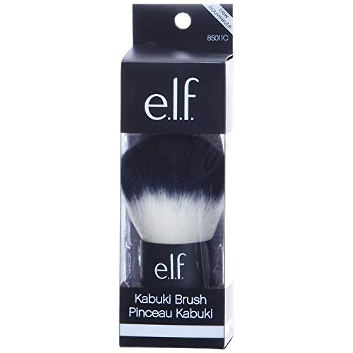 e.l.f., Kabuki Face Brush, Synthetic Haired, Versatile, Compact, Applies Bronzer, Powder, or Highlighter, Soft, Absorbent, Wet or Dry Product, Compact, Travel-Size, 0.64 Oz