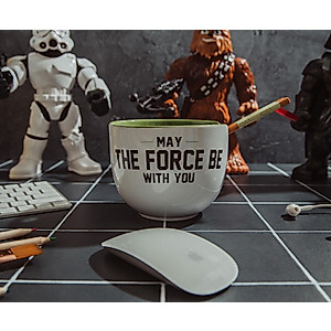 Star Wars Yoda "May The Force Be With You" Ceramic Ramen Bowl and Chopstick Set