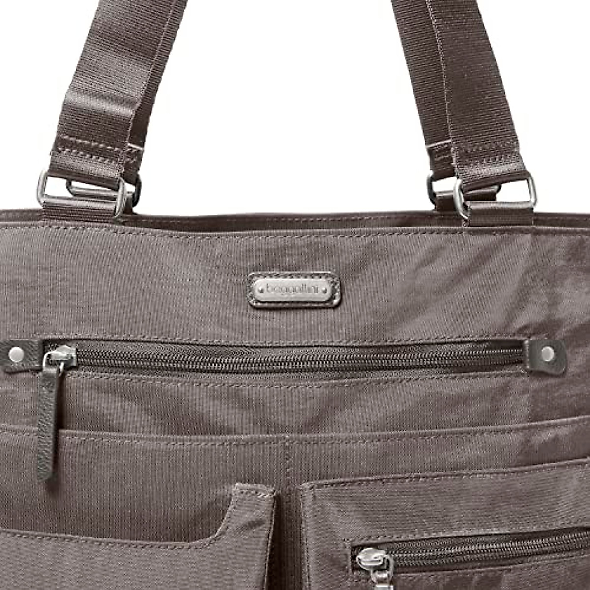 Baggallini womens Any Day Tote with RFID Phone Wristlet, Sterling Shimmer, One Size US