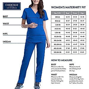 Cherokee Women Scrubs Pant Workwear Revolution Maternity Straight Leg WW155, M, Black