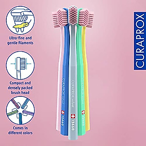 Curaprox CS 12460 Velvet Ultra-Soft Toothbrush; Extra Soft bristles for Sensitive Gums
