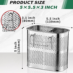 POPGRADE Kitchen Utensils Chopsticks Holder Rack Basket, Stainless Steel Drying Rack Holder Utensil Caddy Cutlery Rack, Dishwasher Kitchen Utensil Holder for Countertop
