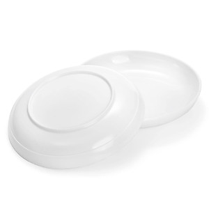 Fasmov Melamine Pasta Bowls, 6 Pack 8 inches 20 Oz Large Salad Serving Bowls, Shallow Salad Bowls, Plastic Dinner Deep Plates, Dishwasher Safe, White