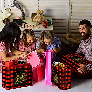 Clysee 36 Pcs Extra Large Christmas Gift Bags Reusable Tote Bags with Handles Non Woven Christmas Shopping Bags Waterproof Xmas Grocery Shopping Totes for Holiday Party 16.9 x 6.7 x 12.6 Inches