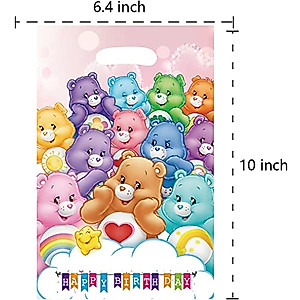 RATHIRA 40 pcs Rainbow Carebear Party Bags Treat Candy Goodie Bags Care Bears Gift Bags Party Supplies for Cute Bears Themed Party Set Bags