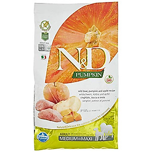 Farmina Natural & Delicious Grain-Free Pumpkin, Boar and Apple Adult Medium Breed Dry Dog Food 5.5 Pounds