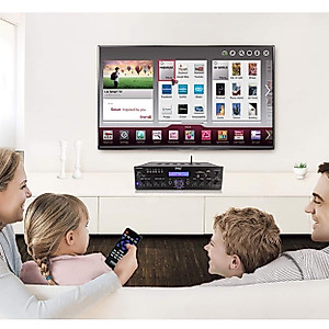 Pyle Wireless Bluetooth Power Amplifier System - 200W Dual Channel Sound Audio Stereo Receiver w/USB, AUX, MIC in w/Echo, Radio - for Home Theater Entertainment via RCA, Studio Use - Pyle PDA65BU.5