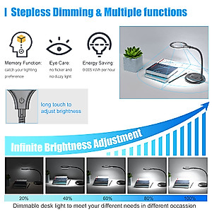 3 in 1 Magnifying Glass with Light and Stand, 5X Lighted Magnifier Lamp with PD USB C Charging Port, Hands-Free Adjustable Magnifying lamp for Reading Close Work Reading Sewing Crafts Painting Nails