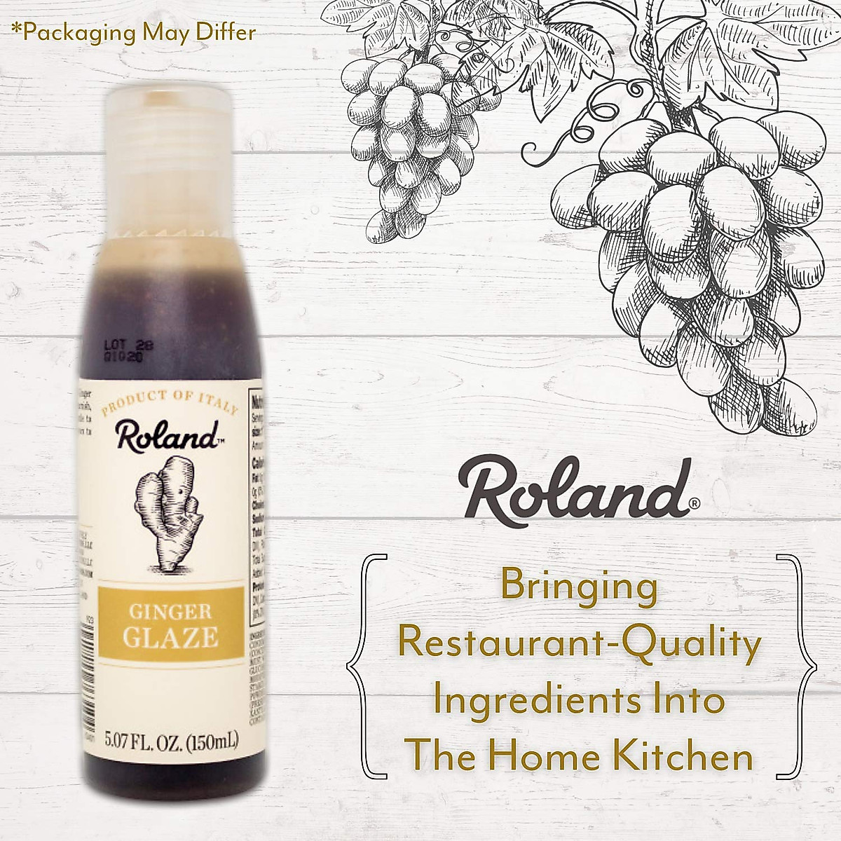 Roland Foods Balsamic Glaze, Ginger, 5.07 Ounce