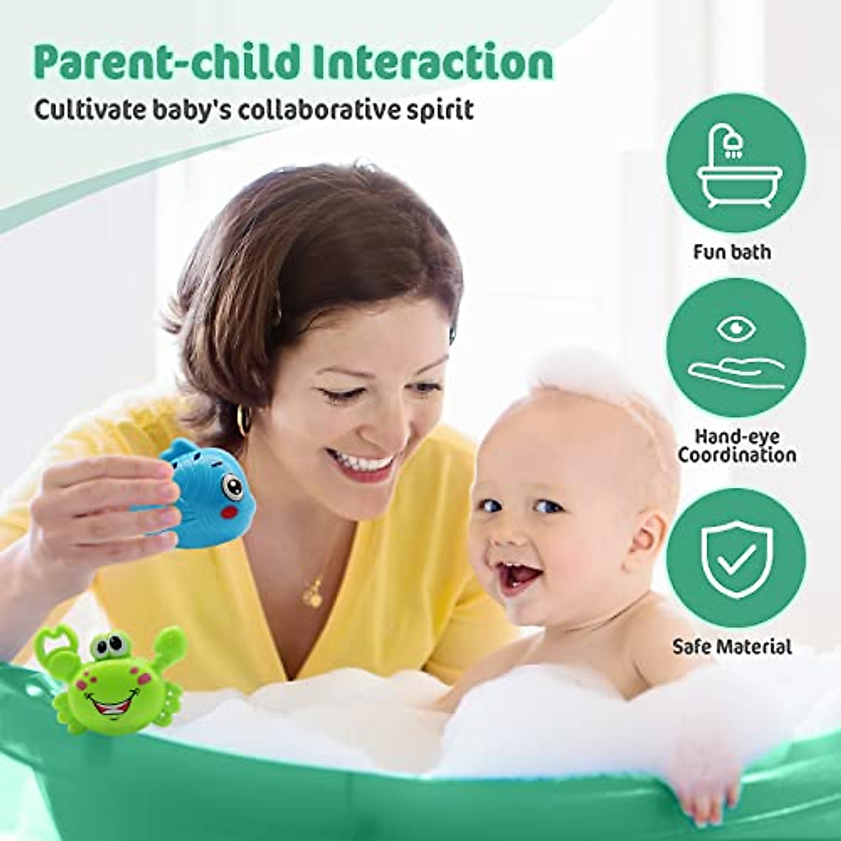 ZEAGUS Bath Toys Set for Toddlers 1-3, Bath Toy Storage Bag Hooks,Baby Bathtub Toys with 36 Letters and Numbers,Shower Toys Bath Time with 3 Fishing Toys and Water Gun Floating for Baby Pool Toys