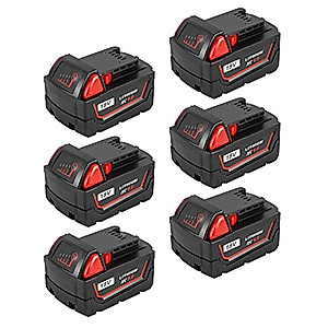Aoasur 6-Pack 6.0Ah 18V Battery Replacement for Milwaukee M - 18 Battery