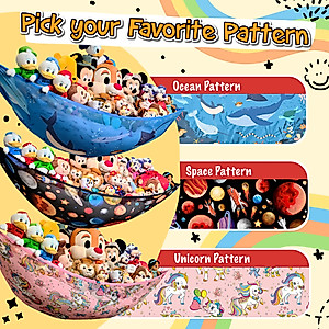 Mia Weaver Stuffed Animals Jumbo Toy Storage Hammock (Mesh 2 Packs, White)