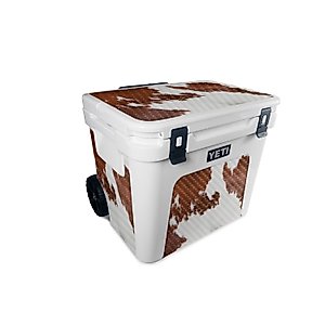 MightySkins Carbon Fiber Skin Compatible with Yeti Roadie 60 Wheeled Cooler - Cow Hide | Protective, Durable Textured Carbon Fiber Finish | Easy to Apply, Remove, and Change Styles | Made in The USA