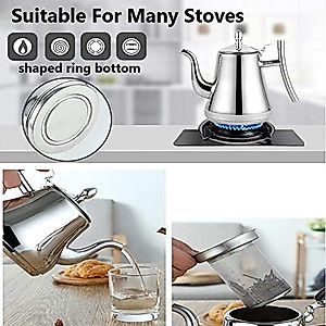 Tea Kettle With Infuser for Loose Tea Stainless Steel Stovetop Tea Kettle, Coffee Pot with Filter Stylish Appearance, Suitable for Restaurant Office (Color : Golden, Size : 1.5L)