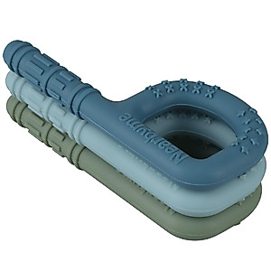 Sensory Oral Motor Chew Tool, P Shape Sensory Chew Toy, 3 Pack Silicone Chewing Sticks for Autistic Chewers, ADHD, SPD, Oral Motor Stimulation or Special Needs (Blue Color)