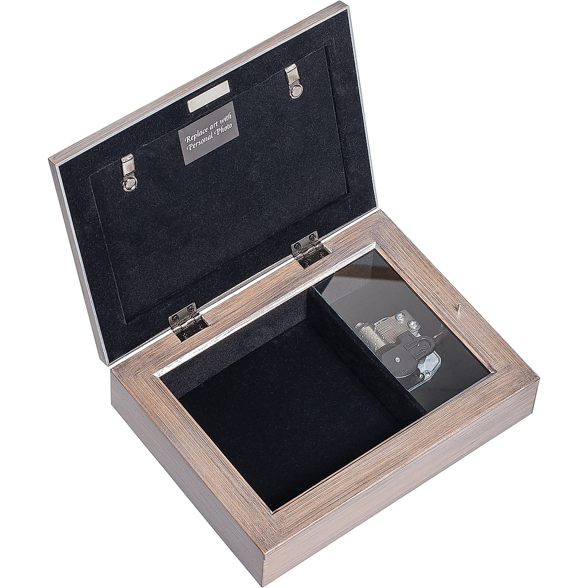 Cottage Garden Can Do All Things Through Him Brushed Silvertone Jeweled Music Box Plays On Eagle's Wings