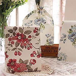 Floral Paper Bags Gift Bags Flower Party Favor Treat Bags Goody Bags Candy Bags with Stickers for Wedding Bridal Shower Anniversary Birthday Garden Party (16 Pcs)
