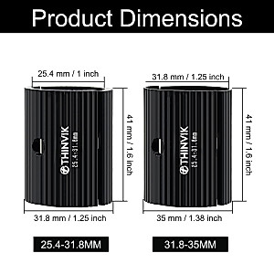 Thinvik Bike Handlebar Shim 25.4 to 31.8 mm/ 31.8-35 mm Aluminum Alloy Bicycle Handlebar Conversion Shims Adapter for MTB Mountain Bike Cycling - 1 Pair 31.8-35 mm