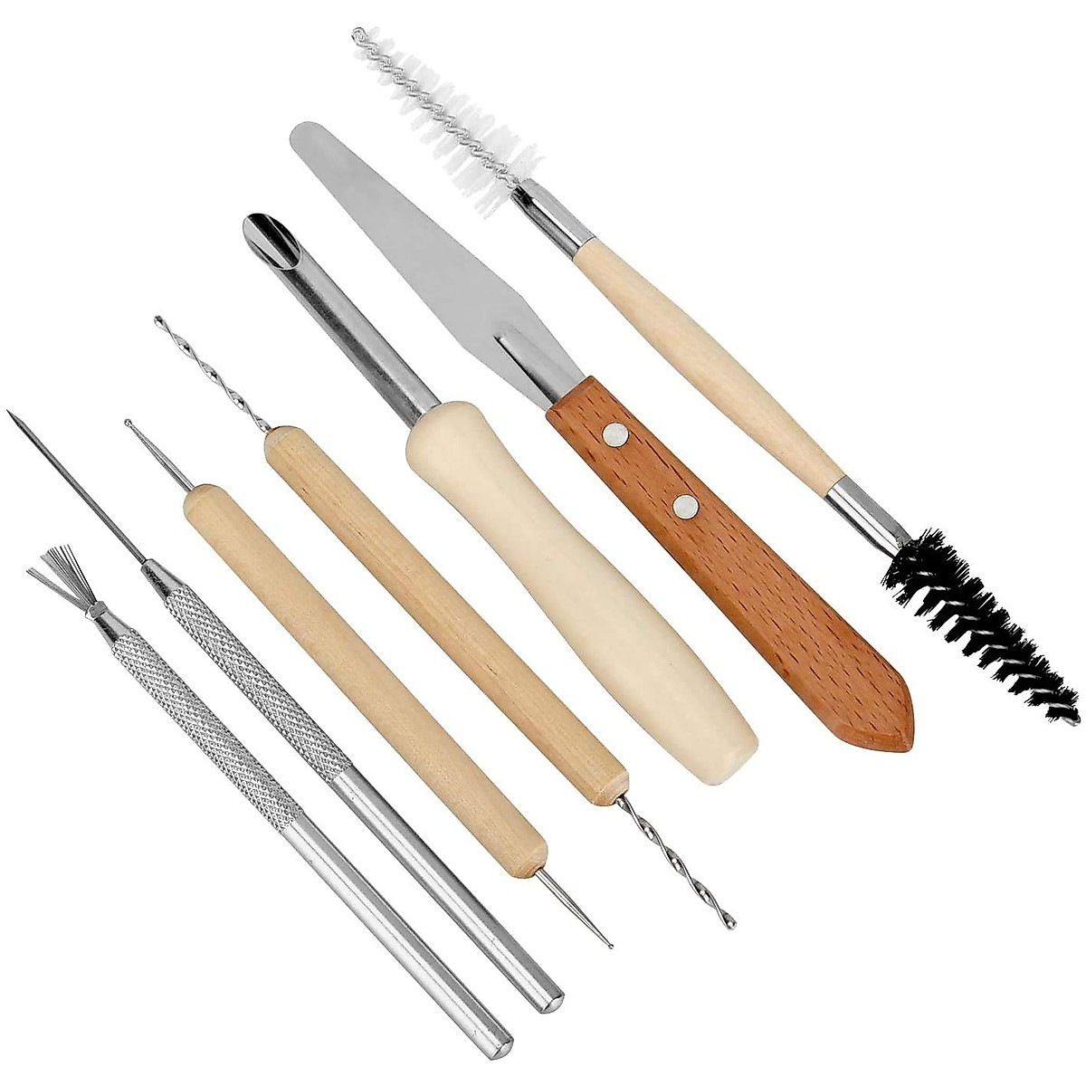 Blisstime Set of 30 Clay Sculpting Tools Wooden Handle Pottery Carving Tool Kit