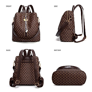 Makes Backpack Purse for Women PU Leather backpack Design Convertible handbag with Purse 2 Piece