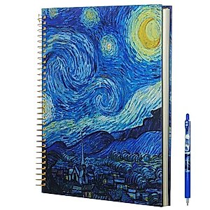 Van Gogh Notebook Large Spiral Notebook College Ruled 11" x 9.5" and 300 Pages，Durable Hardcover Spiral Notebook College Spiral Aesthetic Journal Notebook