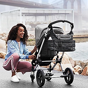 Skip Hop Messenger Diaper Bag with Matching Changing Pad, Riverside Ultra Light, Black Dot