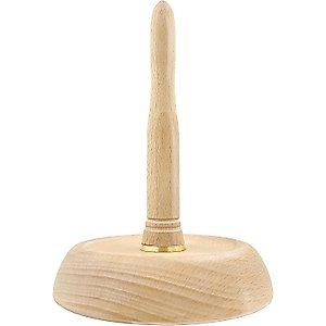 HAND U JOURNEY Premium Beechwood Yarn Holder with Brass Twirling Mechanism | Stand Ball Spindle Crochet and Sewing Tool | Wood Cord Organizer for Knitting, Embroidery and Crafts