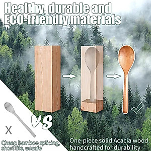 Wooden Spoons for Cooking, Wood Spoon Set of 2, Kitchen Serving Ladle Scoop Utensil, Heat Resistant Nonstick Cookware Server Spoon,Stirring Food, Mixing Salad, Easy to use