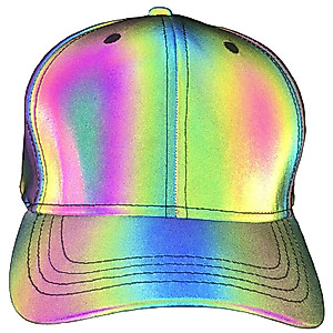 LZLRUN Rainbow Reflective Caps Men Fluorescent Hat Glow in The Dark
