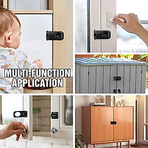 Cabinet Hasp Locks with Code,Drawer Cupboard Door Combination Lock,Locker Keyless Lock,Privacy Password Lock for Small Doors, Cabinets, Barn Door, Bathroom, Mailbox, Pet Doors(Black 3‘’)