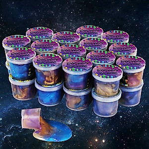 BVEHSR 36 Packs Galaxy Putty Slime, Party Favor for Kids Girls & Boys, Adults, Non Sticky, Stress & Anxiety Relief, Wet, Super Soft Sludge Toy,Easter Basket Stuffers