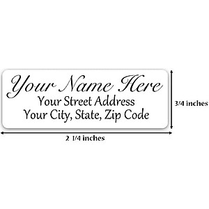 Return Address Labels Script - Custom Mailing Return Address Labels/Stickers for Envelopes, Easy Peel and Stick, Permanent Rectangle Labels (White) Made in The USA (Set of 60)