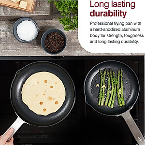 Zyliss Ultimate Pro Nonstick Frying Pan - Hand Anodized Frying Pan with Pour Spout - Non-Stick Stainless Steel Cookware - Scratch-Resistant and Dishwasher-Safe Pan - 8 inches