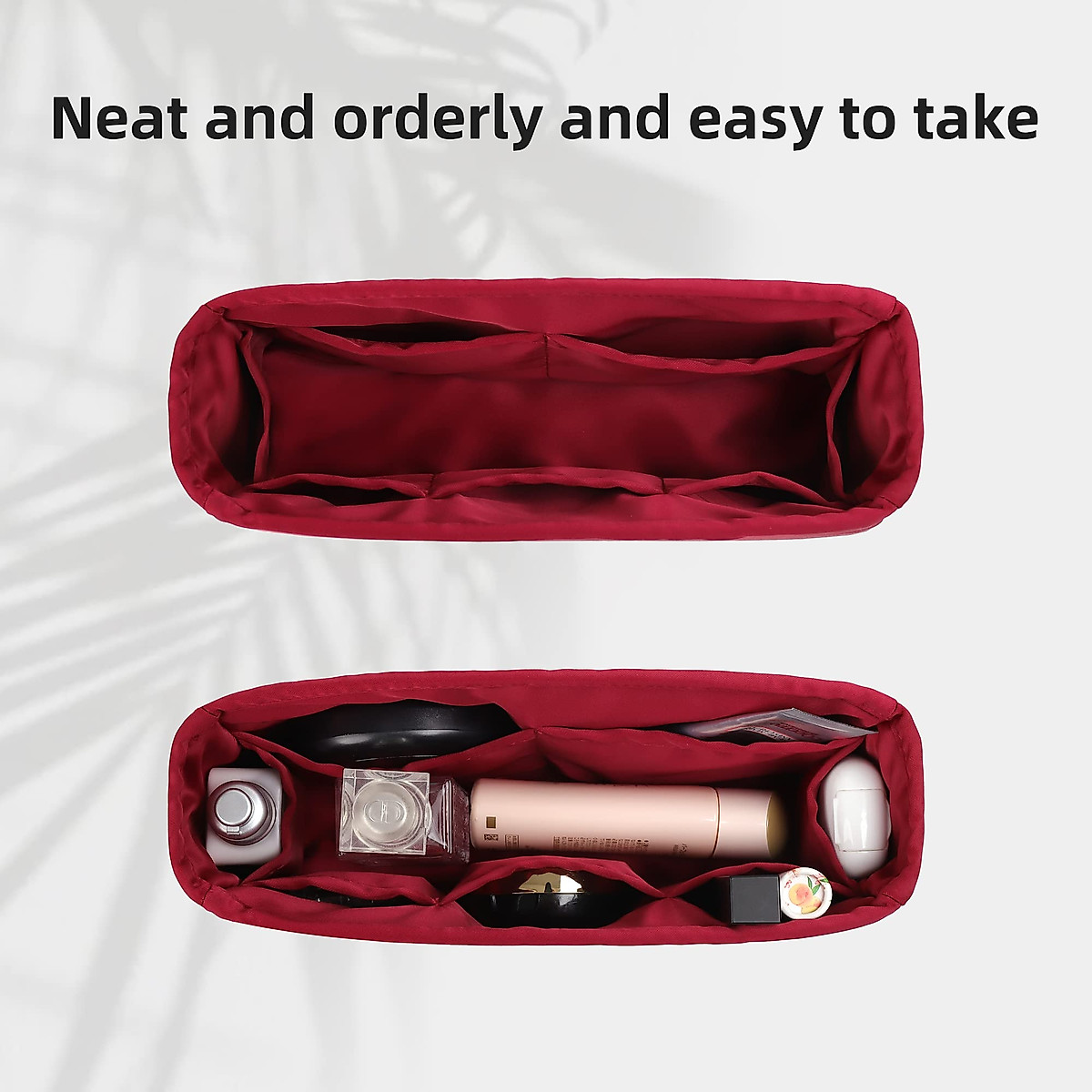 DGAZ Purse Organizer Insert For Chanel CF Bags，Silk Bag Organizer，Luxury Handbag & Tote Shaper(Wine Red,Jumbo 30)