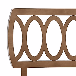 Hillsdale, Canal Street Metal Vanity Stool with Interlocking Oval Back Design for Makeup Room or Bathroom, Golden Bronze