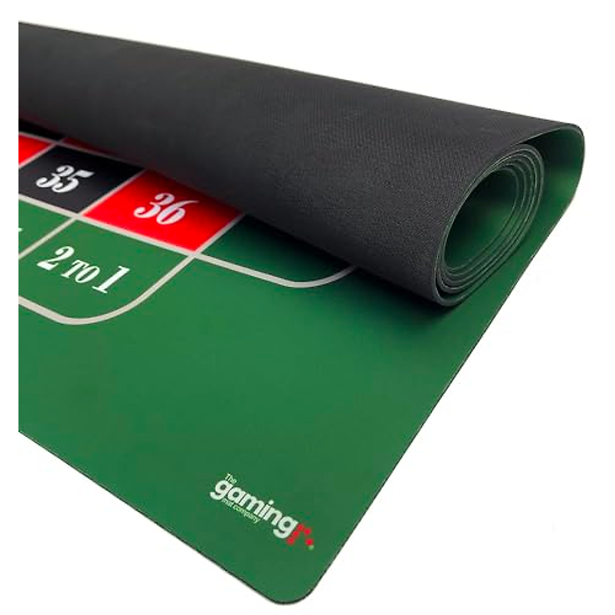 The Gaming Mat Company Roulette Table Mat for Casino Home Game Nights- Deluxe Vegas Roulette Table 35.5" x 71" x 0.12"- Big Mats Smooth Fabric Topper- Space for A Roulette Wheel- Double & Single Zero