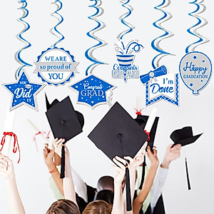 Blue and White And So The Adventure Begins Banner Blue and White Graduation Party Decorations 2024 Blue Graduation Decorations Class of 2024 Graduation Party Decorations 2024 Blue