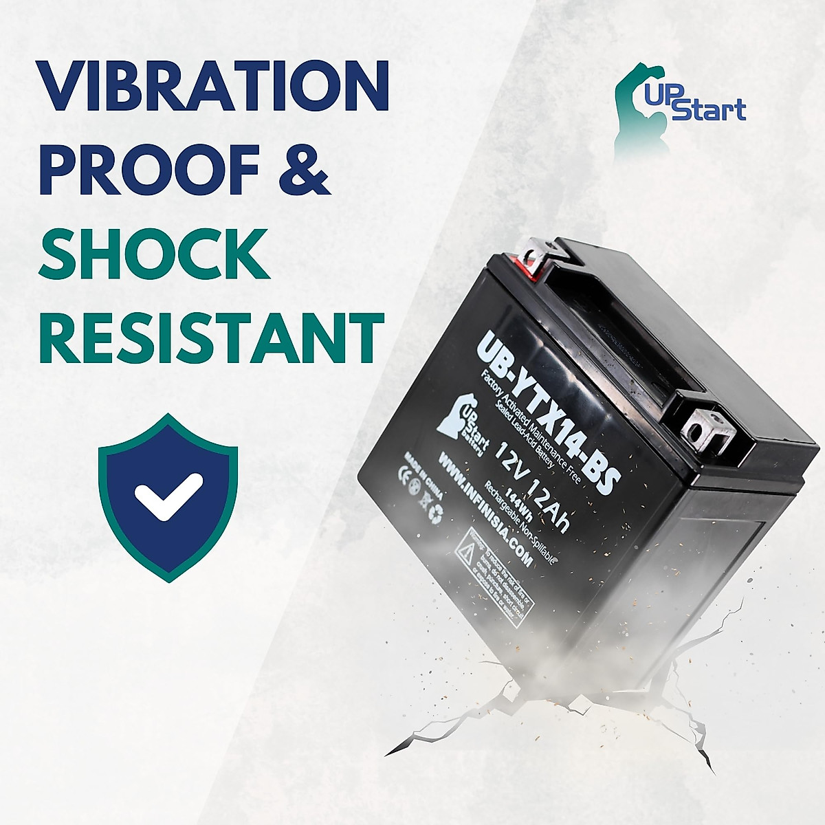 YTX14-BS Replacement For Yamaha Raptor 660 Battery - Compatible With Yamaha Raptor Battery 12 Volt 2001-2005 - Fits YFM660RN, RT, RP, RR, RL, RS Raptor 660R 660CC ATV Quad- 12V 12AH Maintenance Free