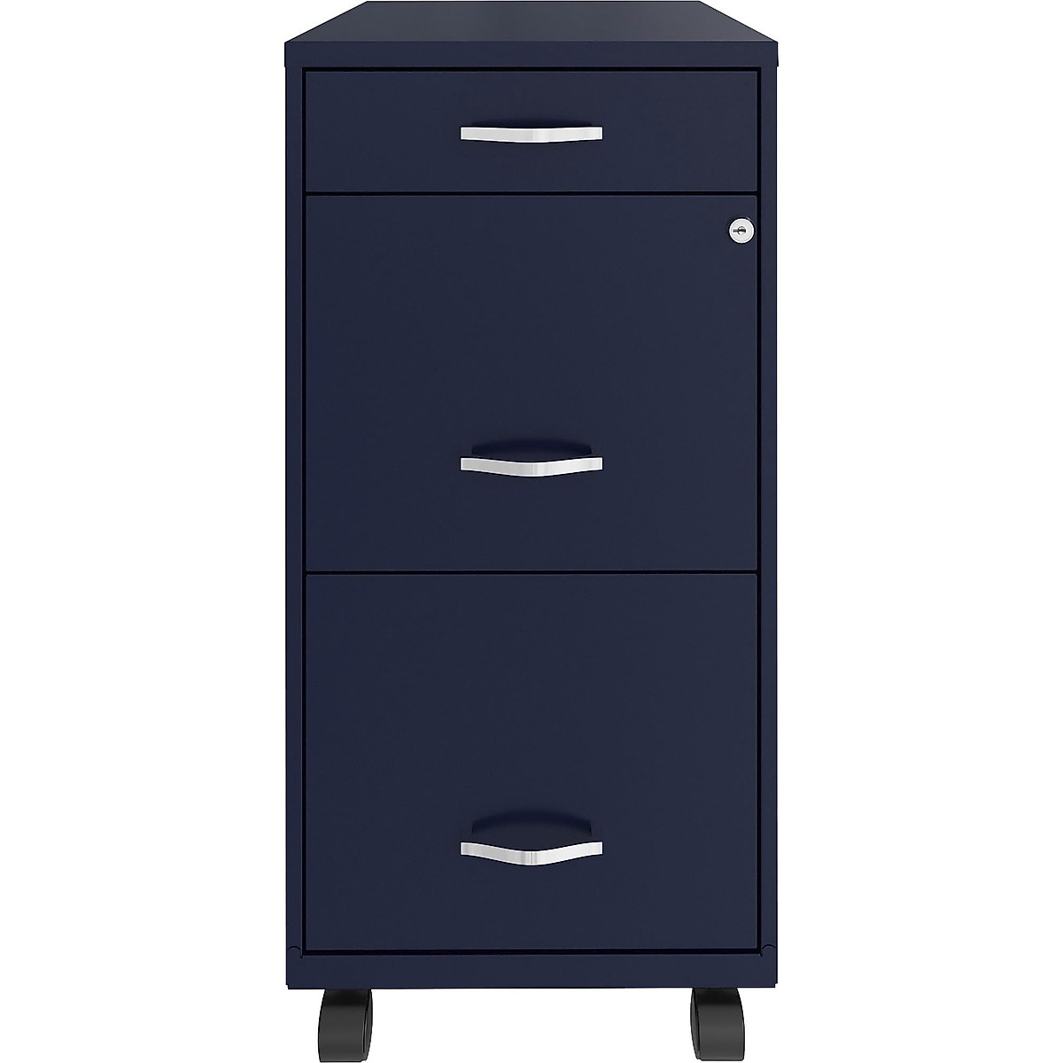 LYS SOHO Box/File/File Mobile Navy File Cabinet, 3 Drawer