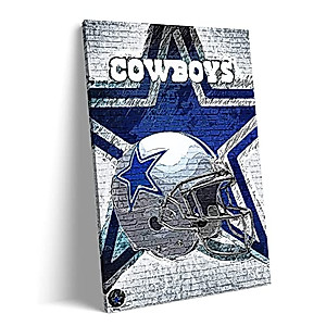 Dallas American Football Cowboys Poster Sports Painting Posters Print Canvas Wall Art Decor for Bedroom Gifts To Men Fans Christmas Birthday Party Decoration NOUCAN (16x24inch-Unframed,A)