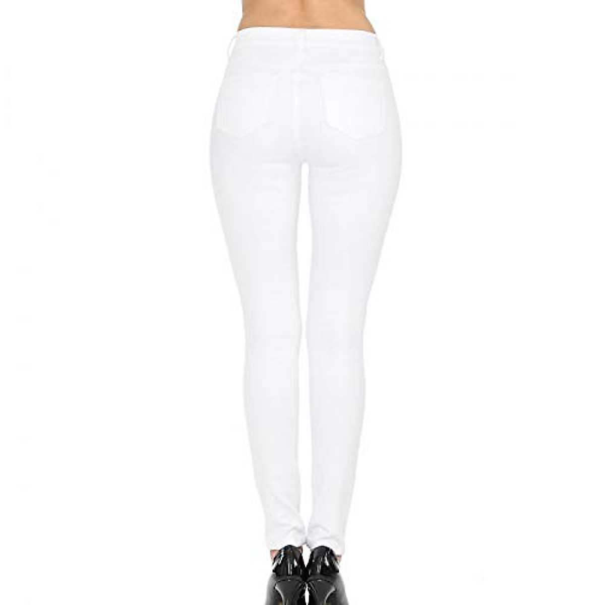 wax jean High-Rise Slashed Destroyed Skinny Jeans 7 White 90172