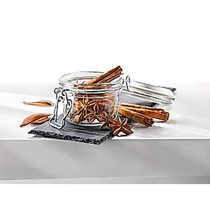 Bormioli Rocco Fido Jar, 6.75oz, Clear with Violet Top, Set of 12