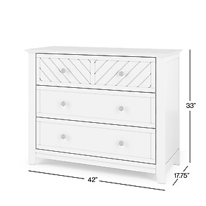 Child Craft Atwood Crib, Dresser and Chest Nursery Set, 3-Piece, Includes 4-in-1 Convertible Crib, Dresser and Chest, Grows with Your Baby (Matte White)