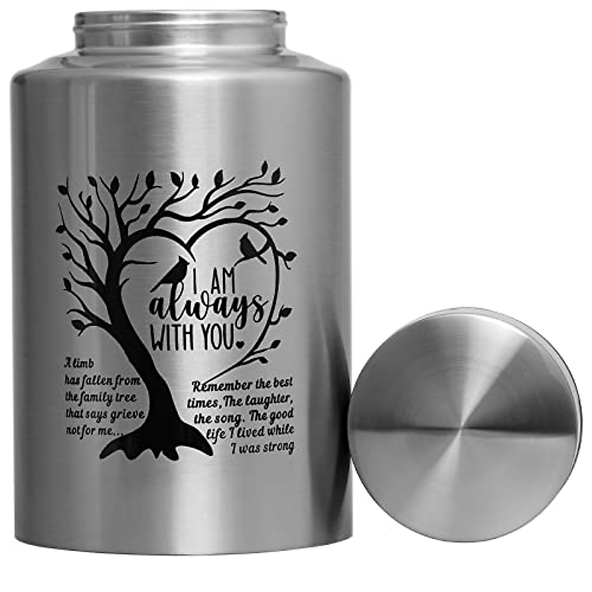 Decorative Urn Cremation Urn for Human Ashes Large up to 220lbs Large Memory Decorative Funeral Burial Urn for Male Female Ashes (Stainless Steel Tree)