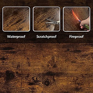 Yusong 3 Tier End Table, Tall Side Table with Storage Cabinets, Bedside Table Nightstand Small Bookcase for Small Space in Living Room, Bedroom, Office, Rustic Brown