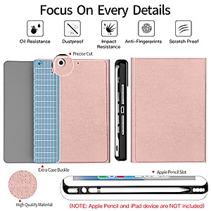 JUQITECH iPad 9th 8th 7th Generation Case with Keyboard 10.2 Inch 2021/2020/2019 - Wireless Bluetooth Magnetic Keyboard Case Soft Tablet Protective Cover for iPad 10.2" with Apple Pencil Holder