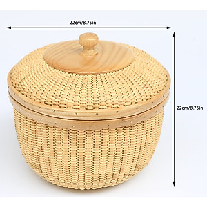 Teng Tian lidded home storage Rattan Handicrafts Casual Style Circular Basket rattan baskets for organizing sewing kits for adults